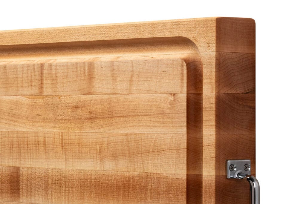 Prep-N-Serve Hard Maple cutting board with juice groove, stainless ...