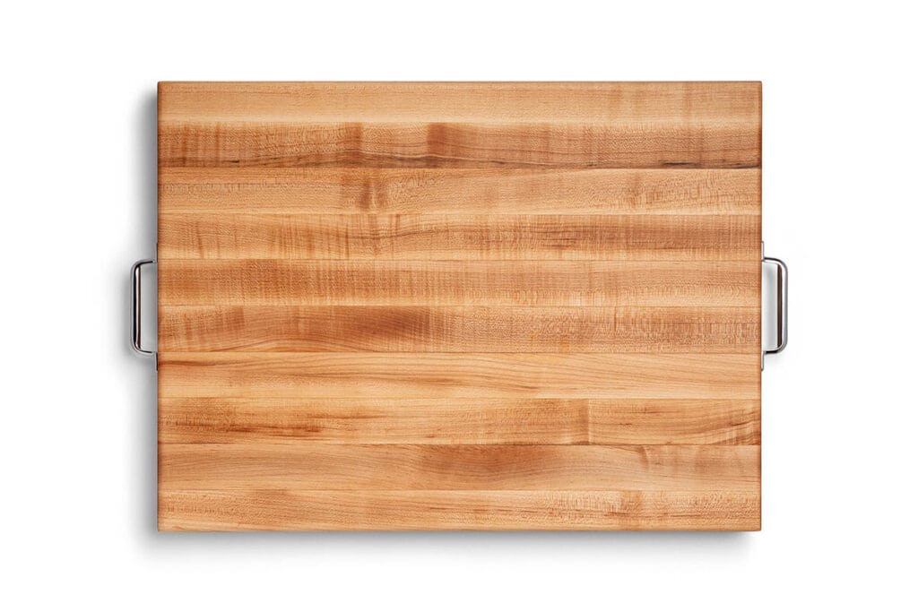 Prep-N-Serve Hard Maple cutting board with juice groove, stainless ...